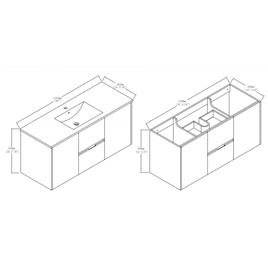 Bagno Italia Euro Vanities 48 EURO 48 White